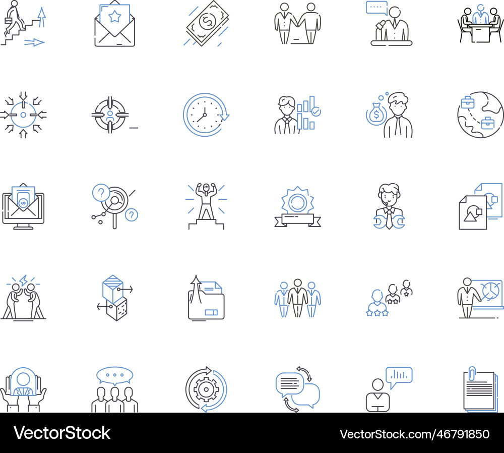 Minimum viable product line icons collection Vector Image