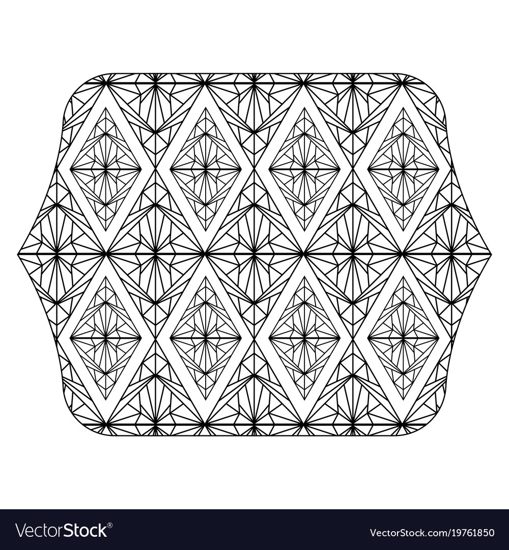 Rectangle with pattern shapes graphic background Vector Image