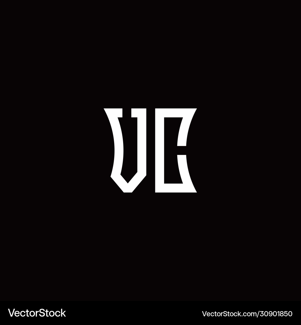 Vc monogram logo letter with curved side style Vector Image