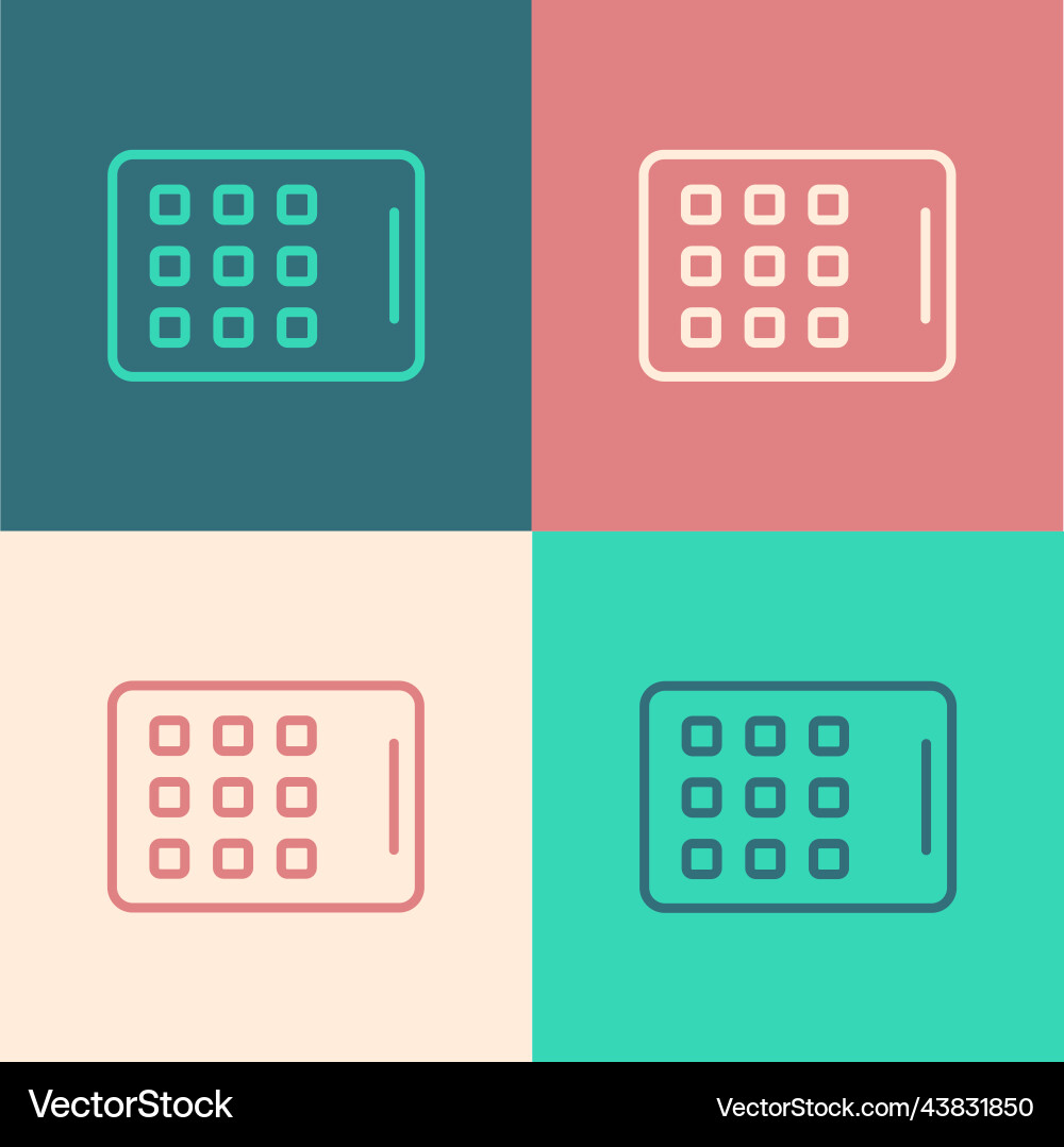 White graphic tablet icon isolated on black Vector Image