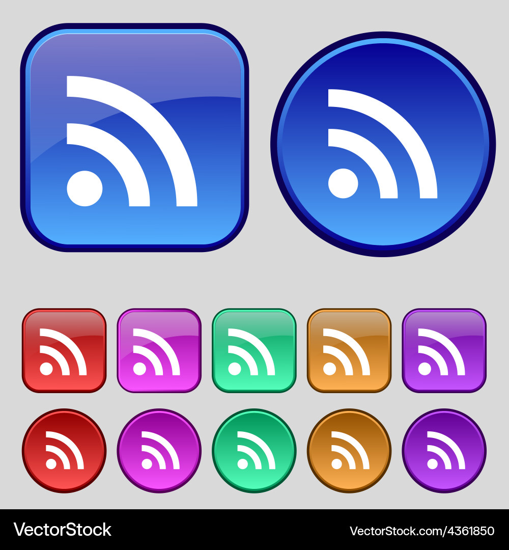 Wifi wi-fi wireless network icon sign a set Vector Image