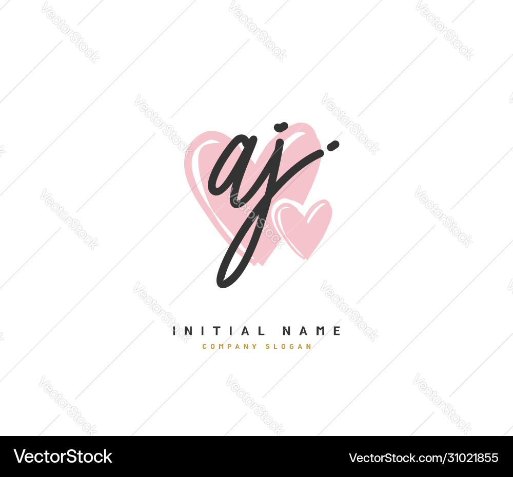 A j aj beauty initial logo handwriting logo Vector Image