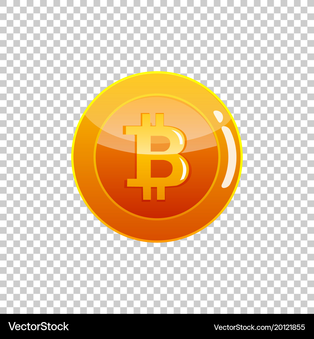Bitcoin cryptocurrency coin icon of virtual Vector Image