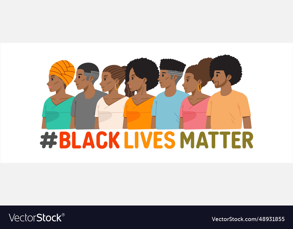 Black lives matter campaign banner poster support Vector Image