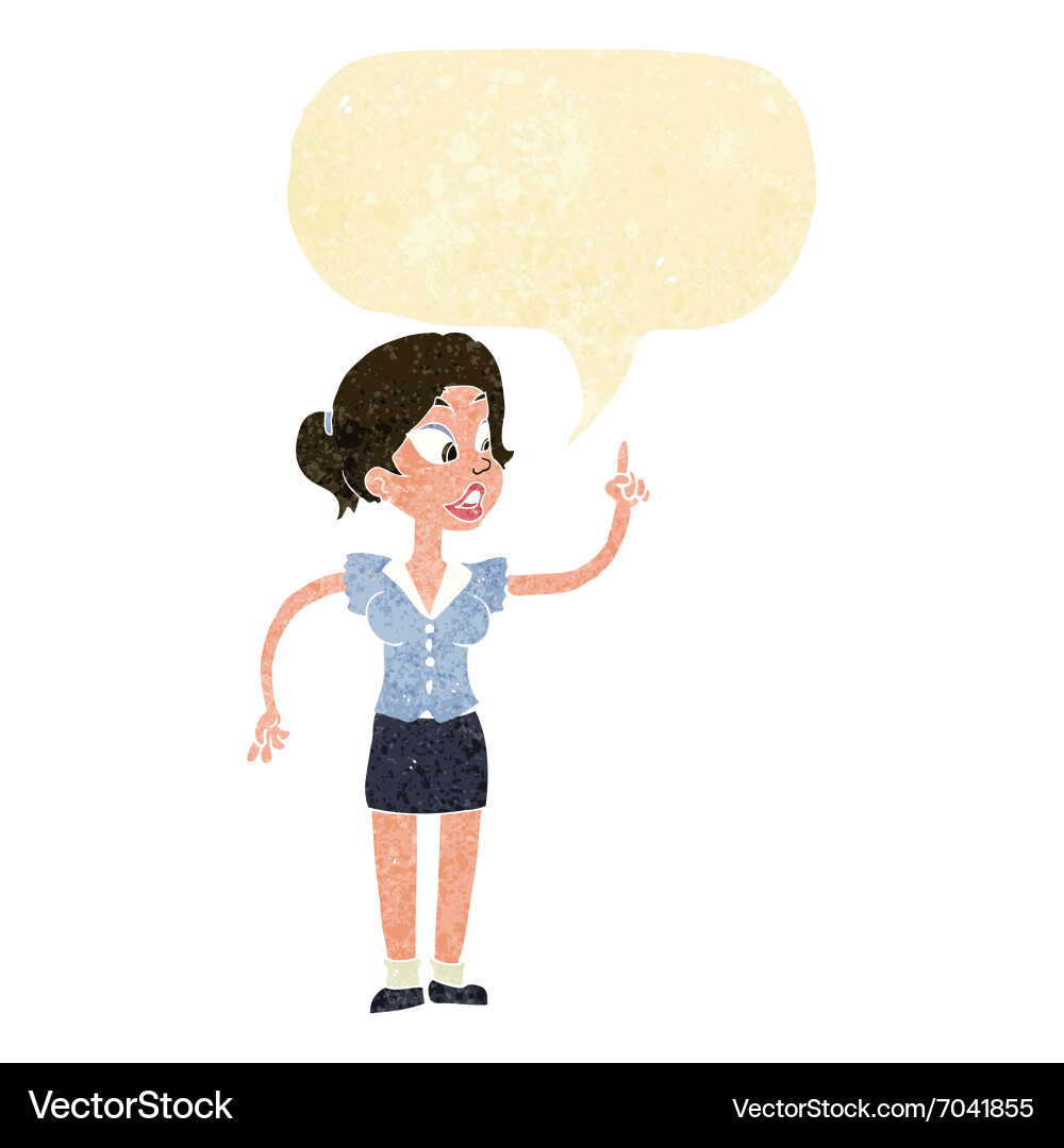 Cartoon woman with great idea speech bubble Vector Image