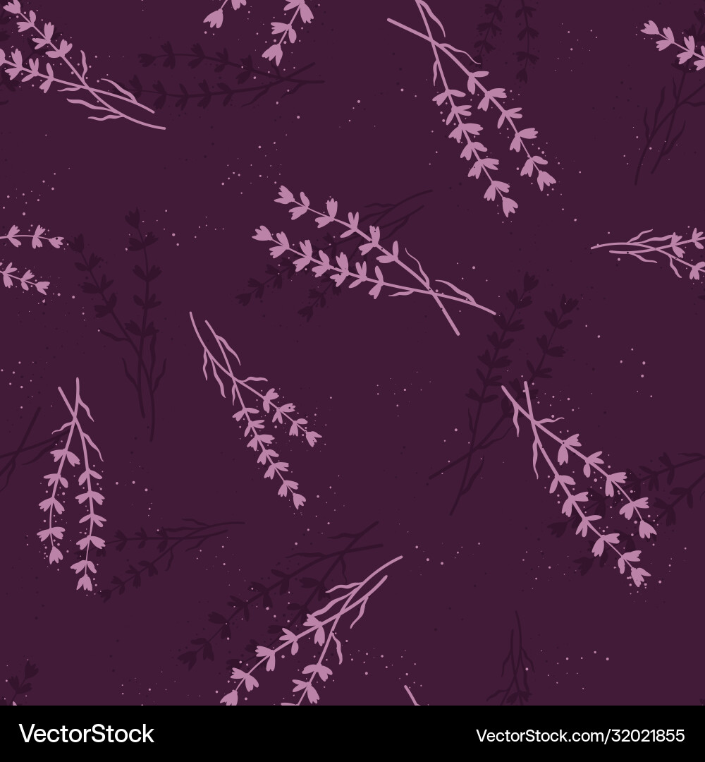 Cute hand drawn lavender seamless pattern floral Vector Image