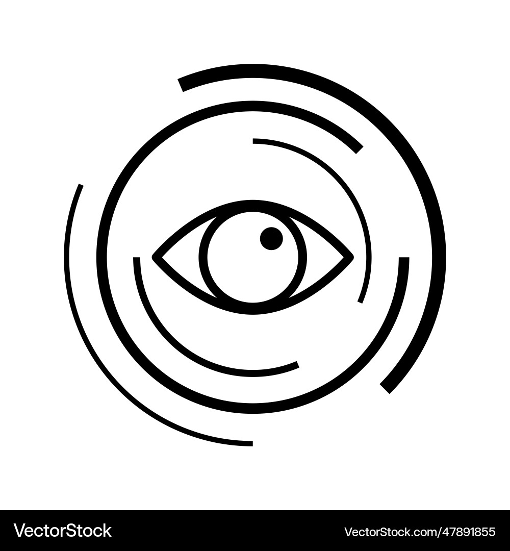 Cyber eye icon isolated on white Royalty Free Vector Image
