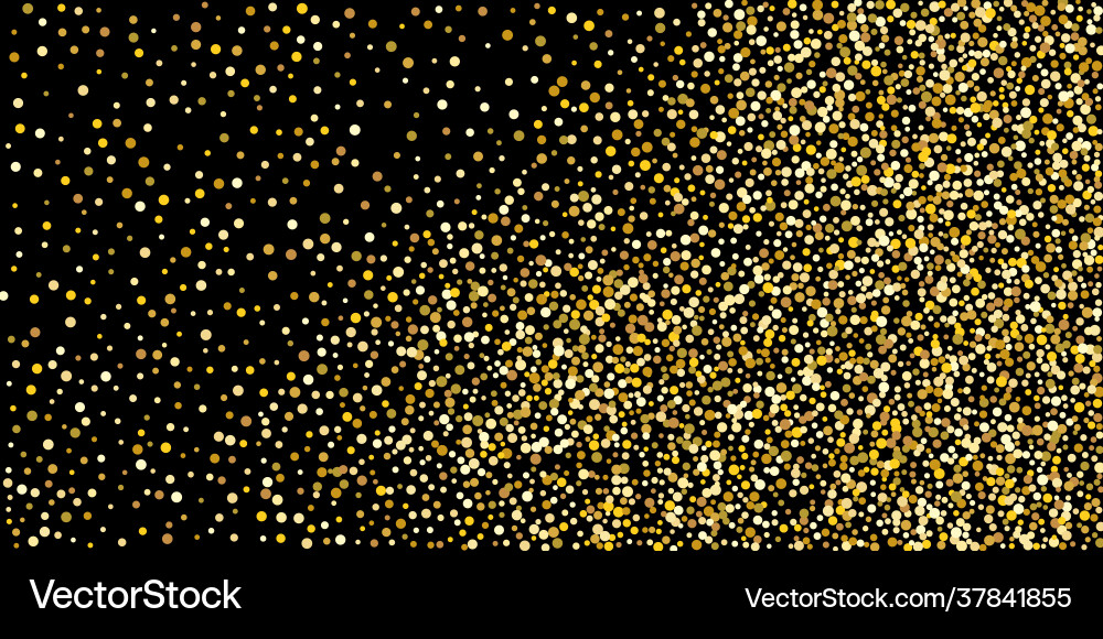Golden point confetti on a black background Vector Image
