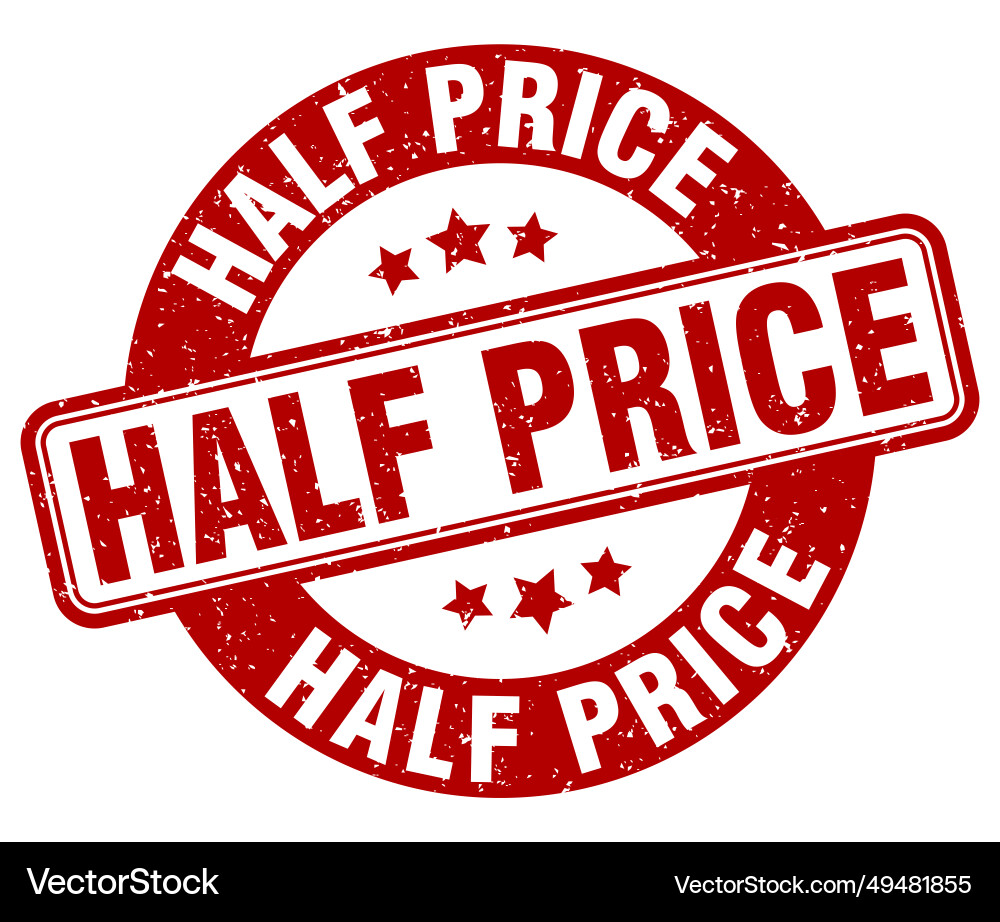 Half price stamp label round grunge Royalty Free Vector
