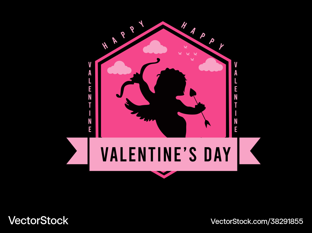 Happy valentines day color pink gradient Vector Image