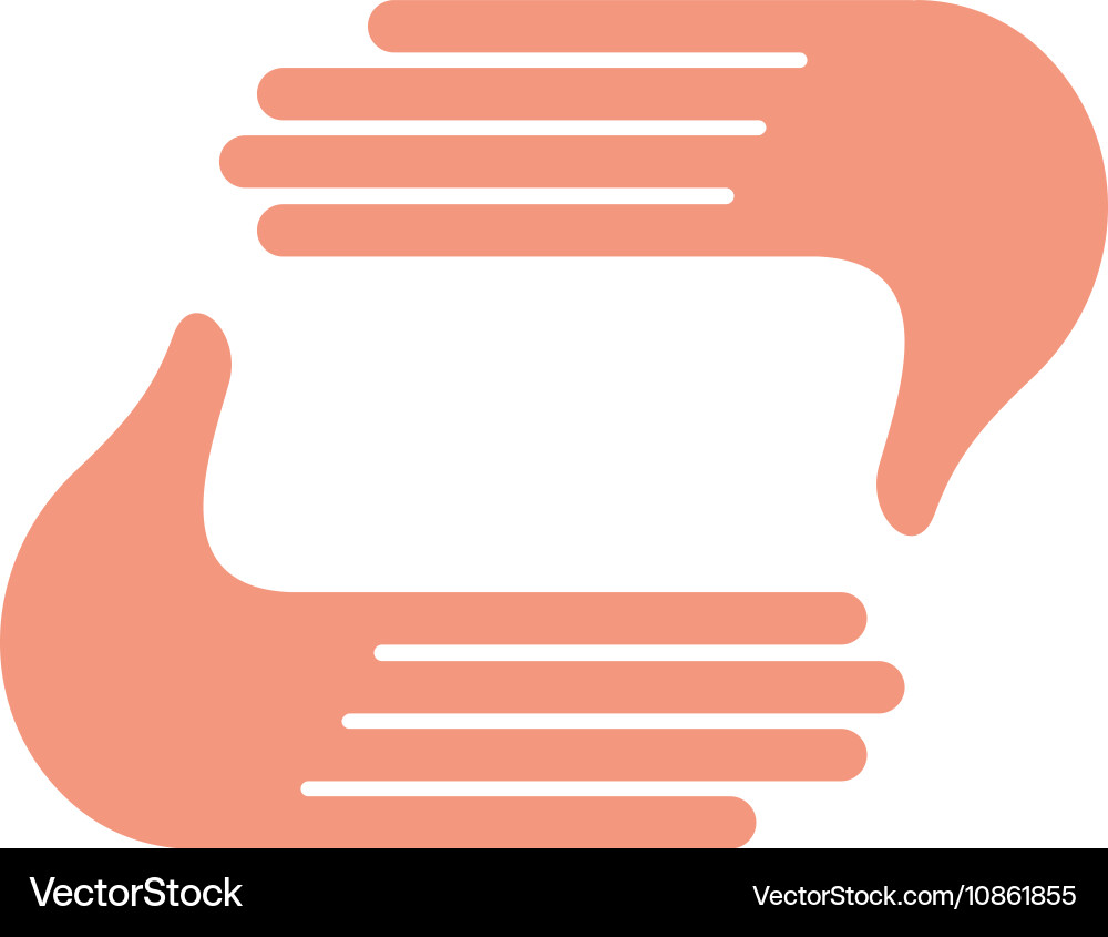 Isolated abstract beige color human hands round Vector Image