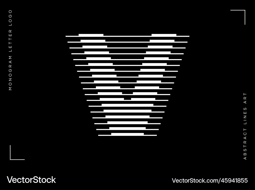 Monogram logo letter v lines abstract modern art Vector Image