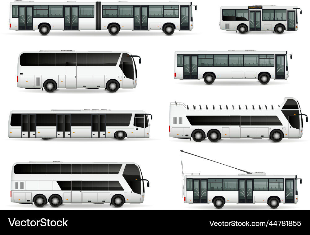 Municipal transport realistic set Royalty Free Vector Image