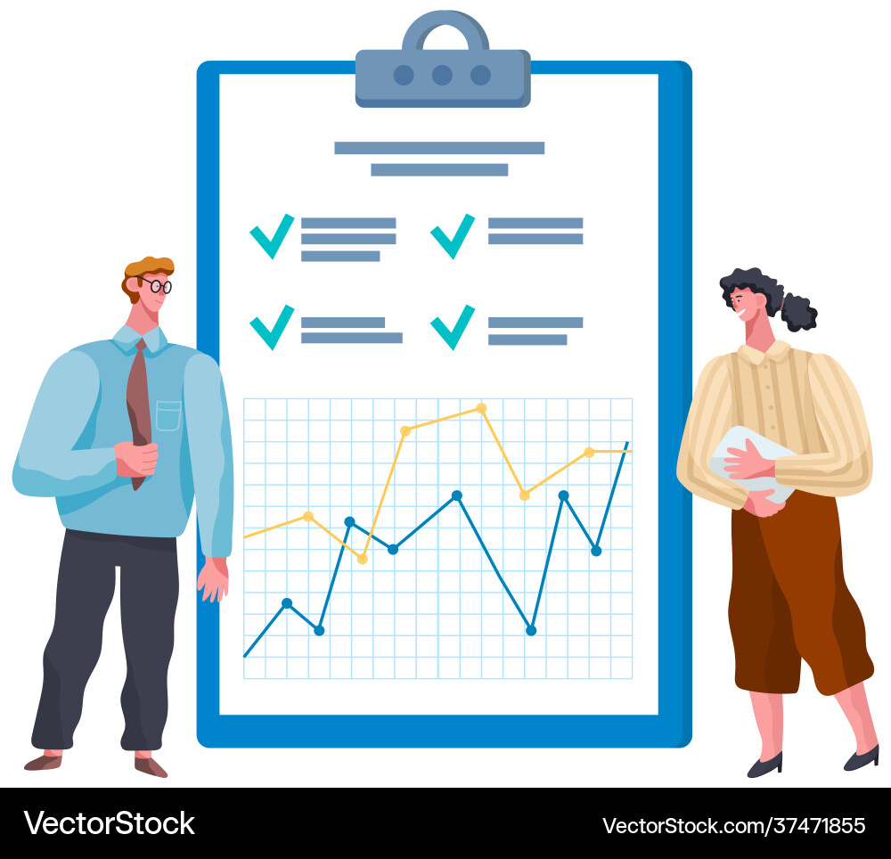 People fill out questionnaire colleagues with Vector Image