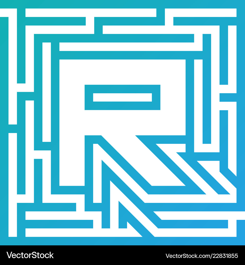 R maze letter logo icon design Royalty Free Vector Image