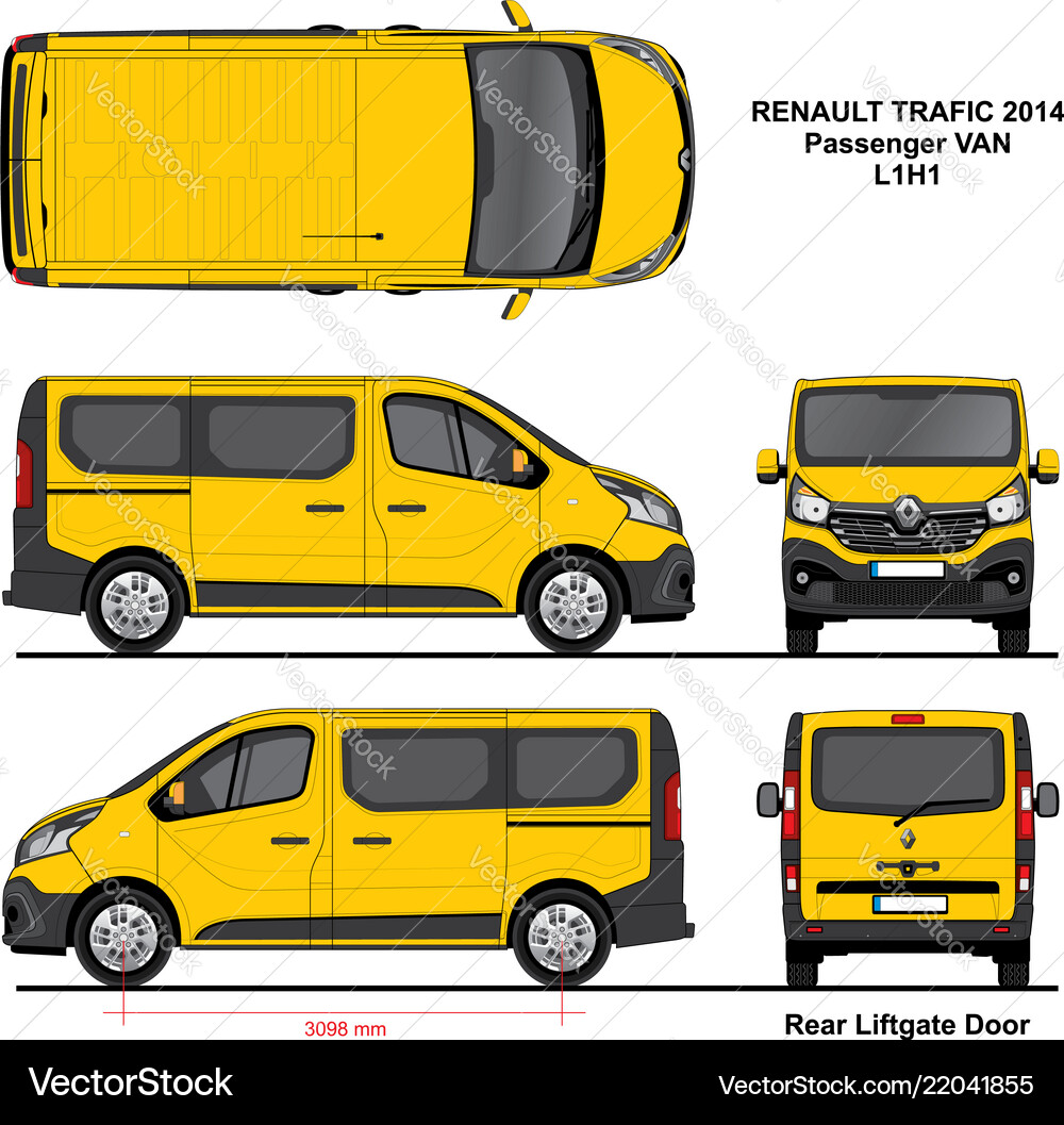 Renault trafic passenger van l1h1 2014 Royalty Free Vector