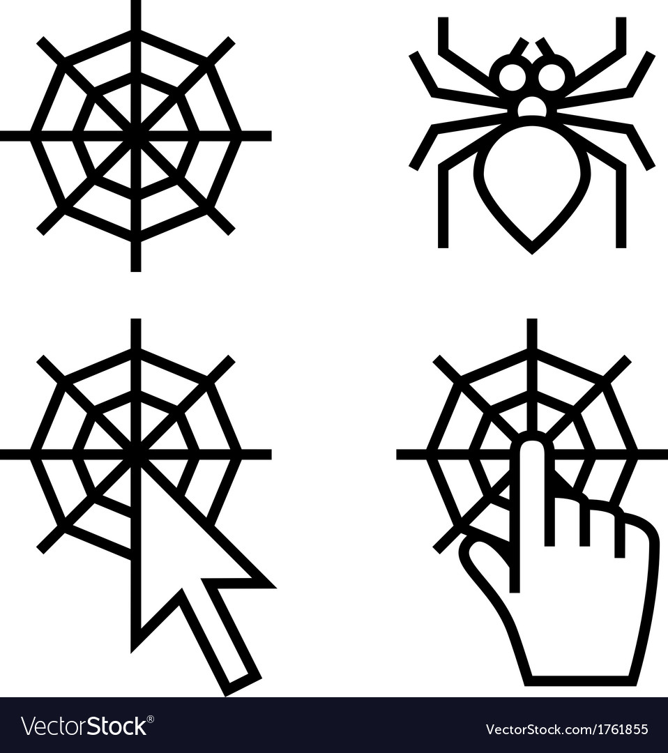 Spider web networking icons Royalty Free Vector Image