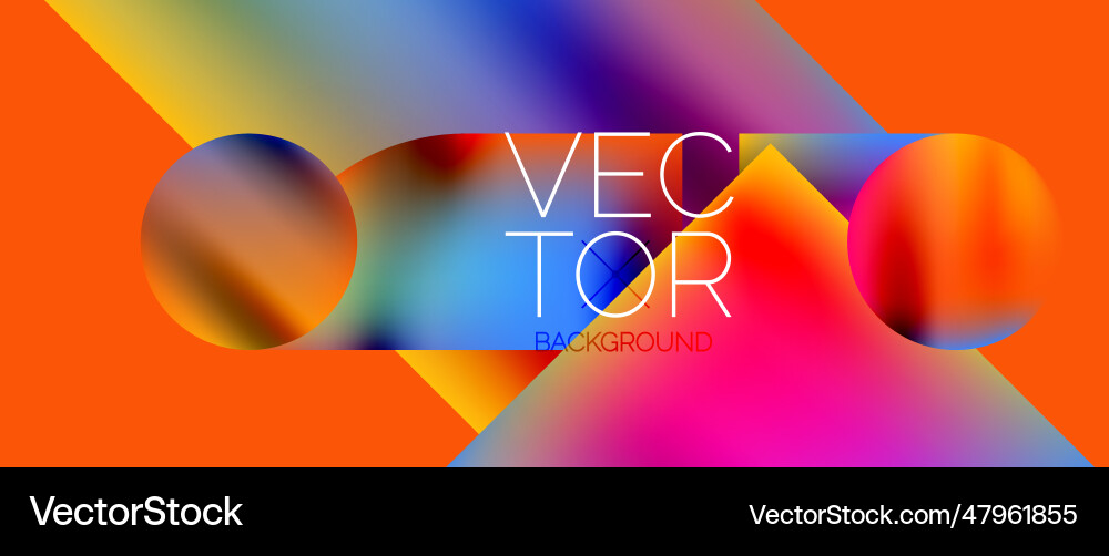 Squares and circles design fluid color gradients Vector Image