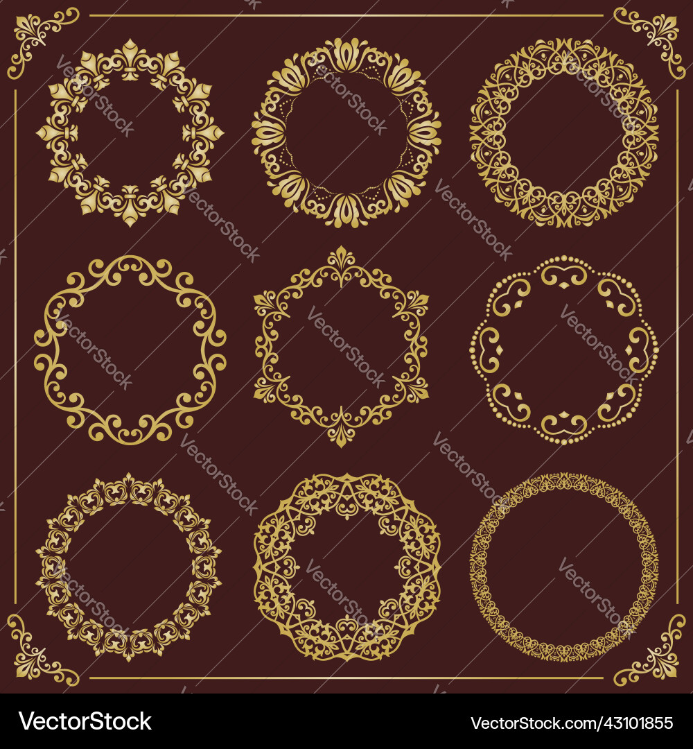 Vintage big set of round patterns Royalty Free Vector Image
