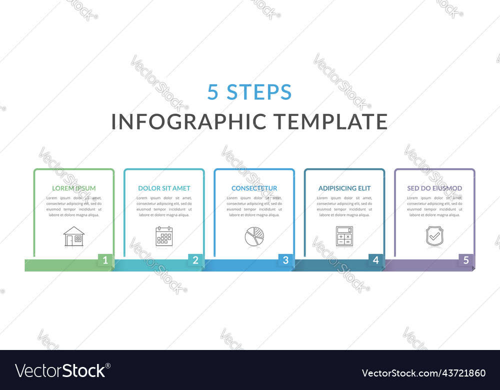 5 steps - infographic template Royalty Free Vector Image