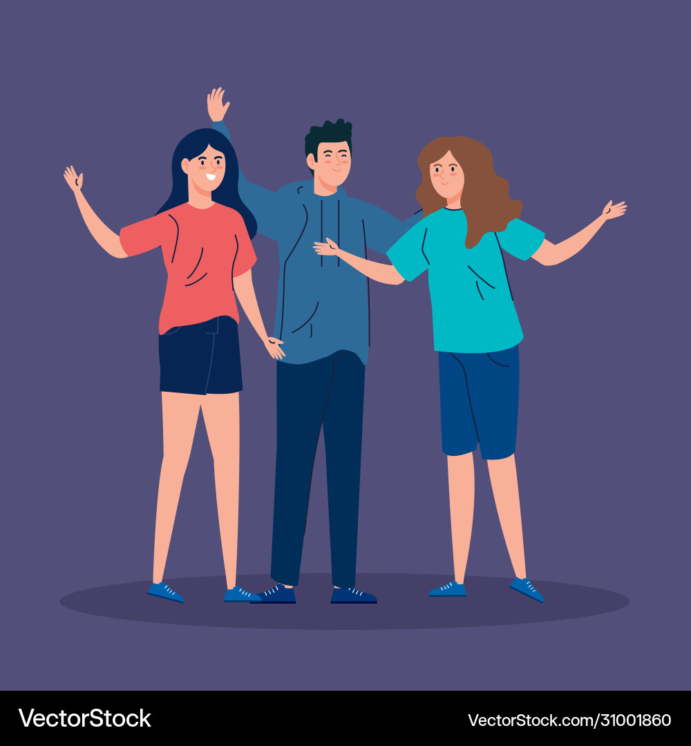 Beautiful people together avatar characters Vector Image