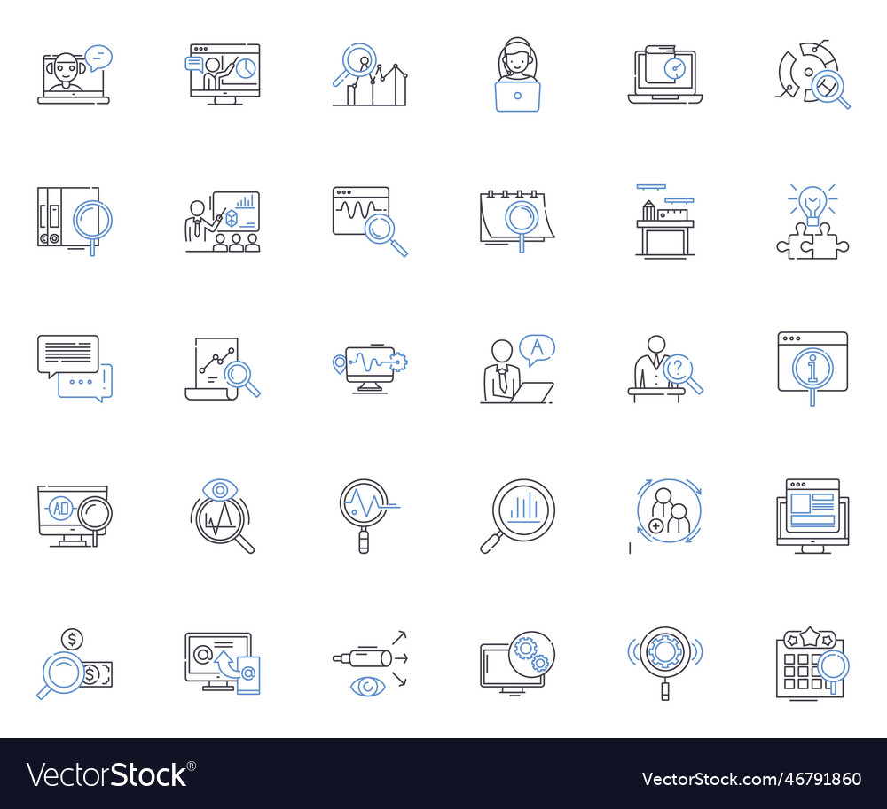 Evaluation line icons collection analysis Vector Image Evaluation line icons collection analysis Vector Image