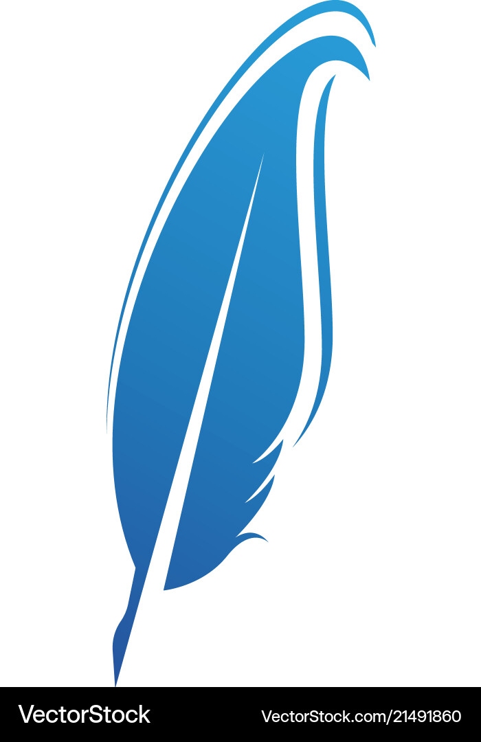 Feather pen write sign logo template app icons Vector Image