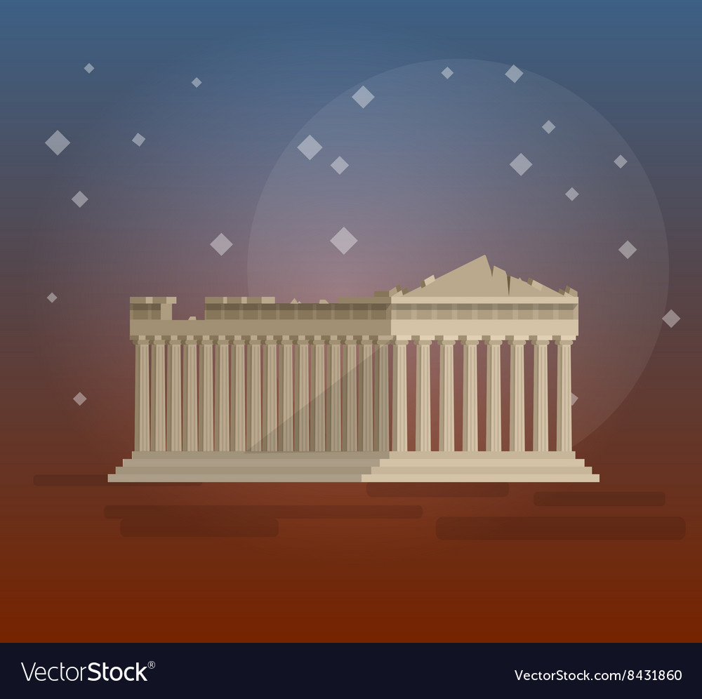 Flat design parthenon greek Royalty Free Vector Image Flat design parthenon greek Royalty Free Vector Image