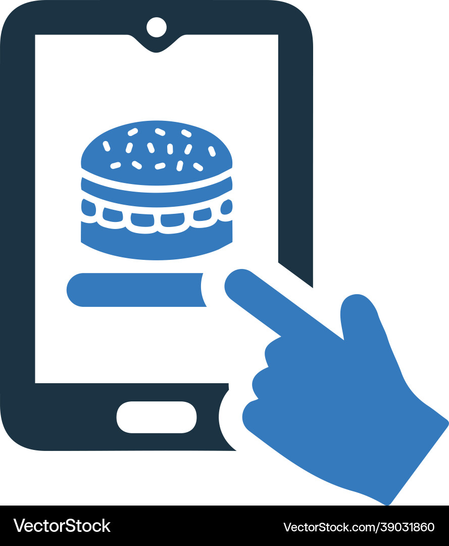 Food online order icon simple design Royalty Free Vector