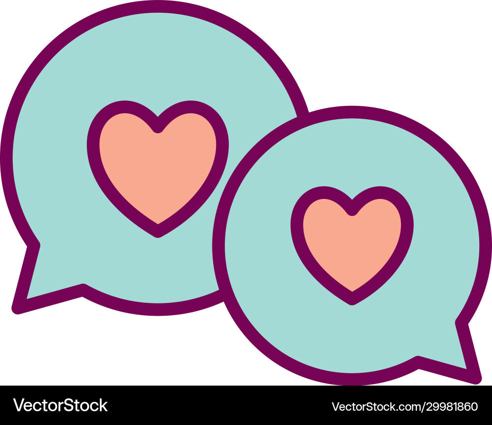 Hearts bubbles line and fill style icon Royalty Free Vector