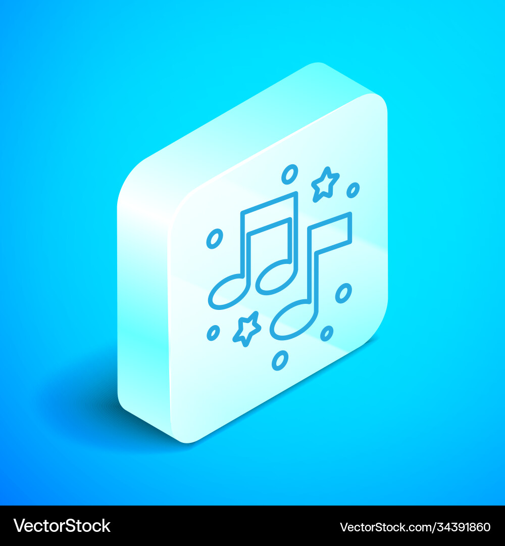 Isometric line music note tone icon isolated Vector Image