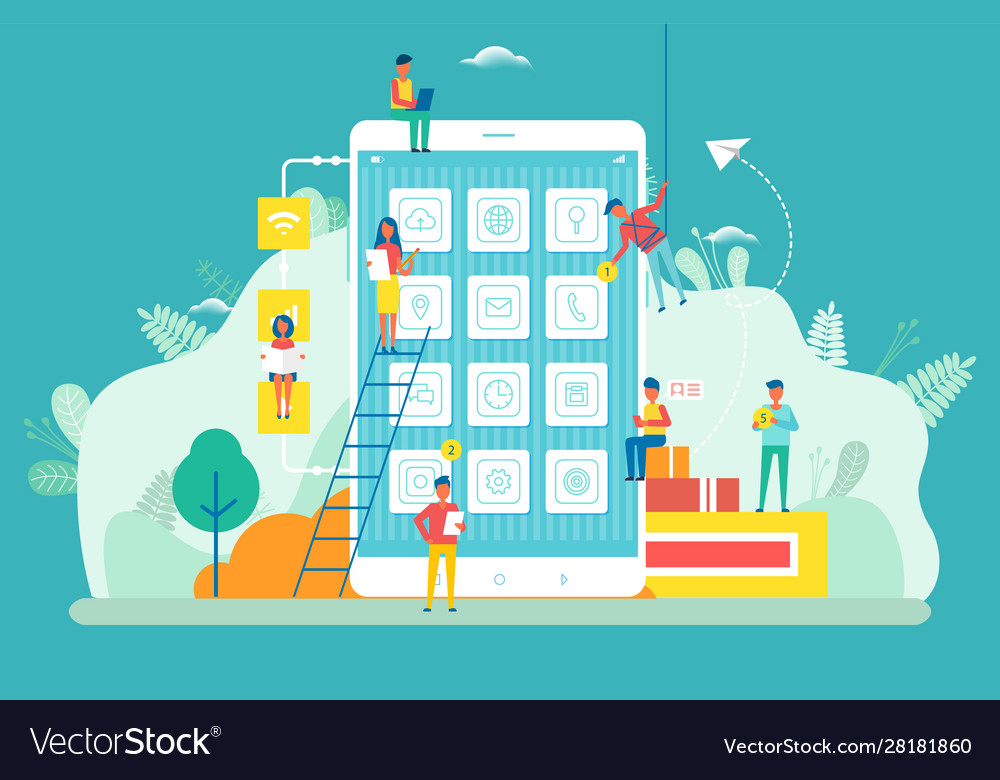 Monile phone application developers smartphone Vector Image