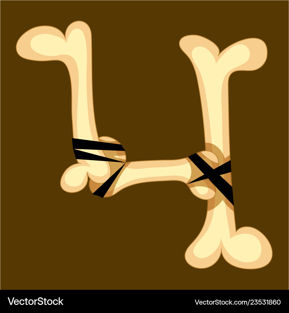 Skeleton 4 four made of bones Royalty Free Vector Image