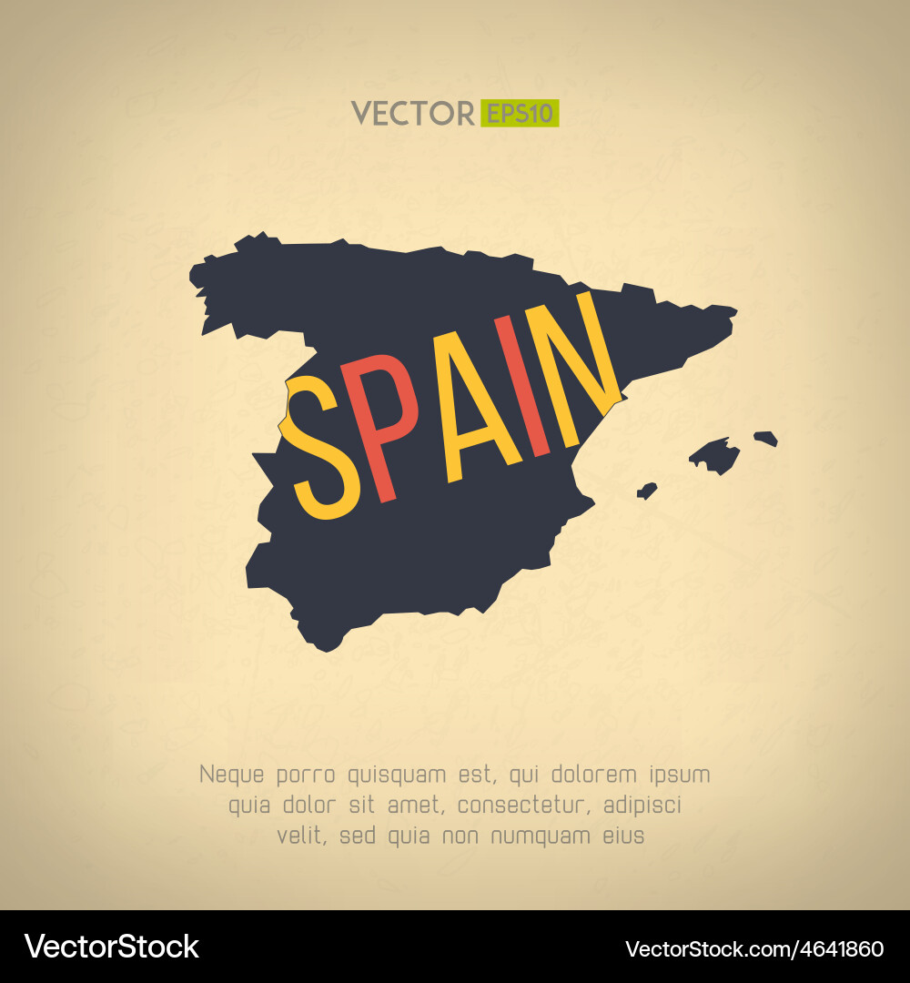 Spain map in vintage design spanish border Vector Image