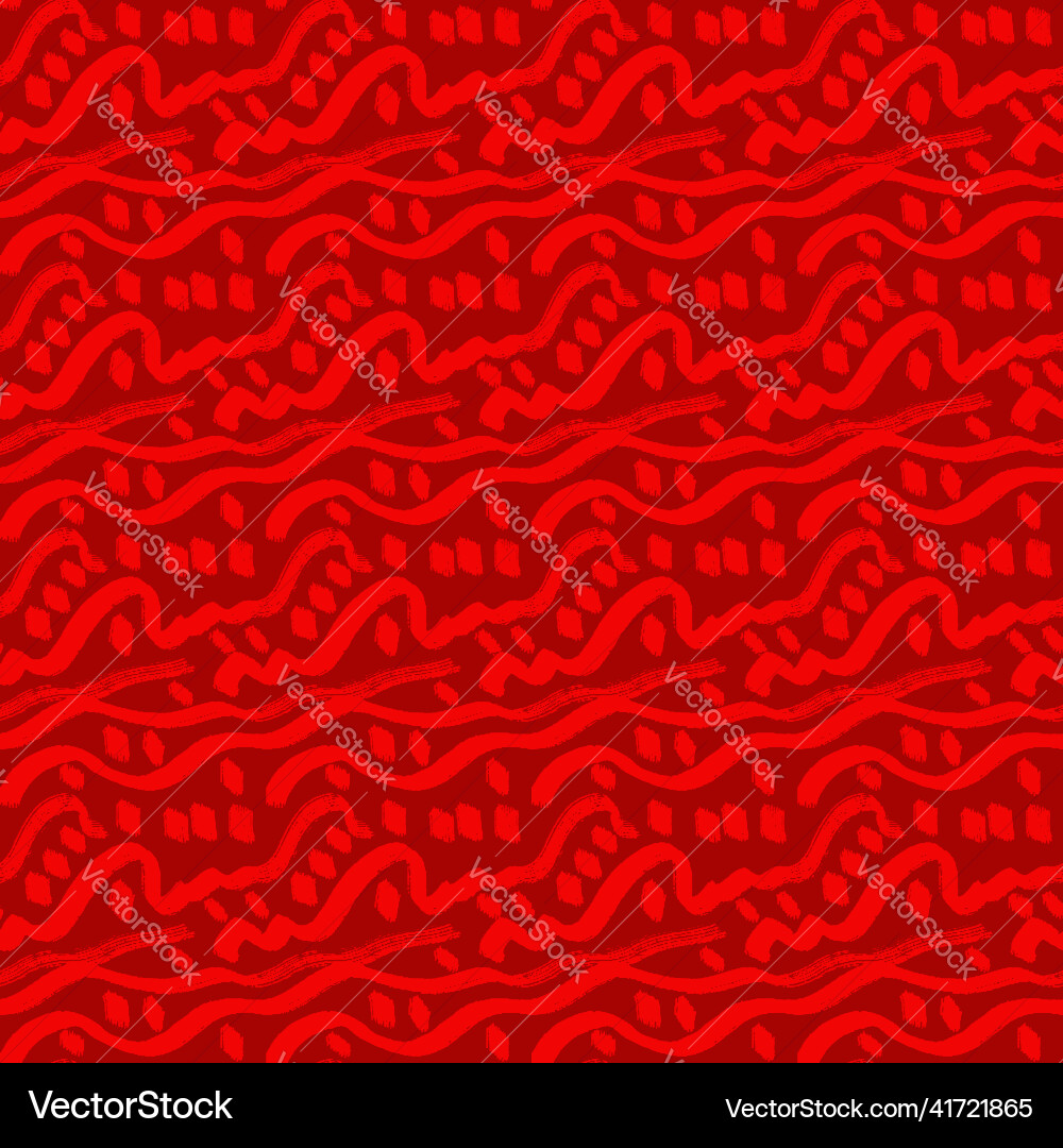 A set of red seamless patterns with brushstrokes Vector Image