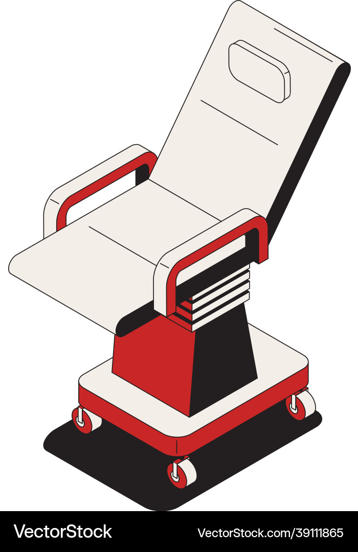 Cancer examination chair composition Royalty Free Vector