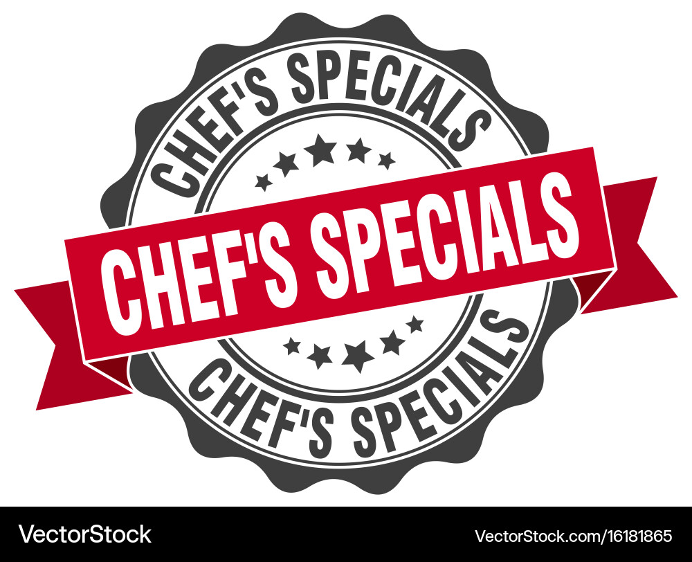 Chefs specials stamp sign seal Royalty Free Vector Image