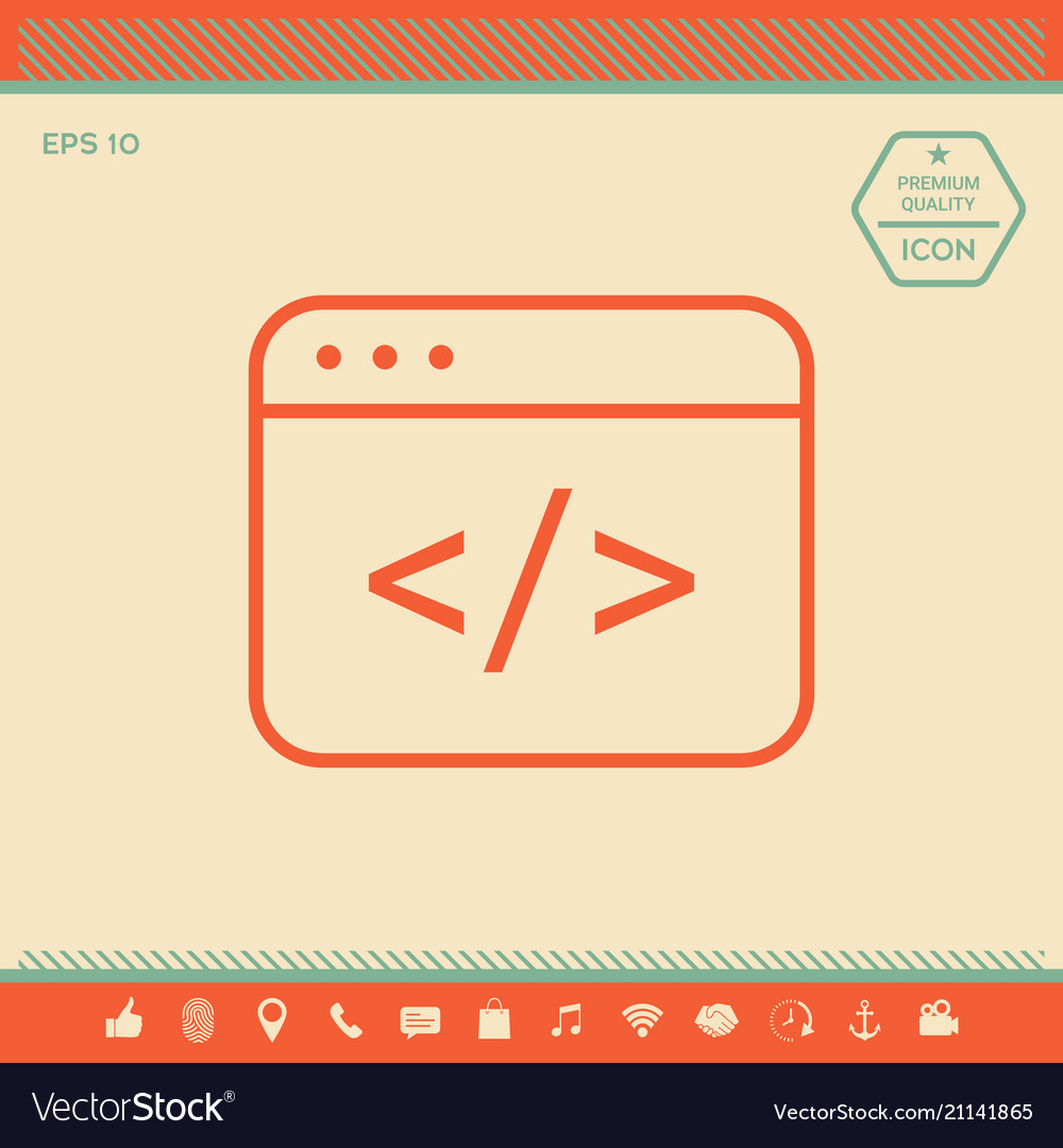 Code editor icon Royalty Free Vector Image - VectorStock