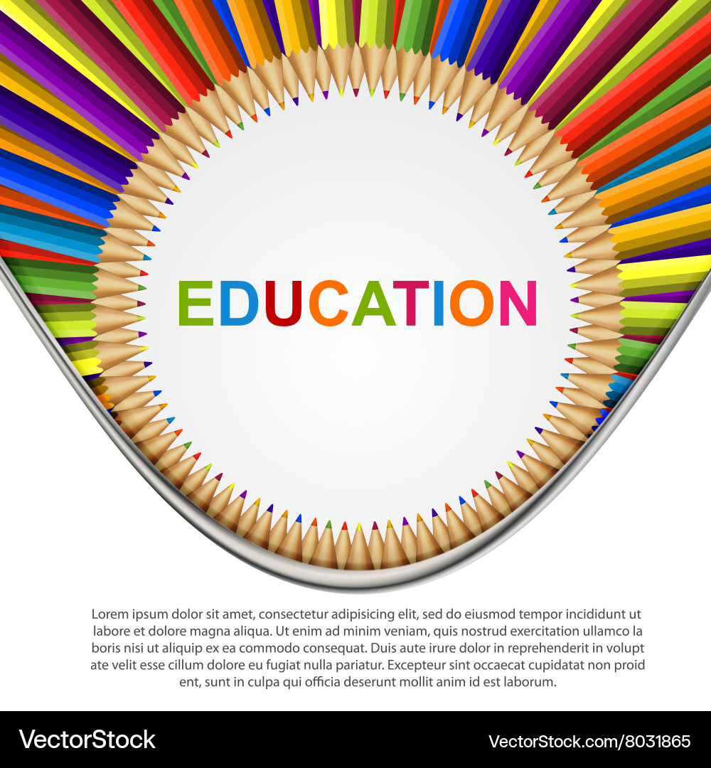 Colorful pencil education background Royalty Free Vector