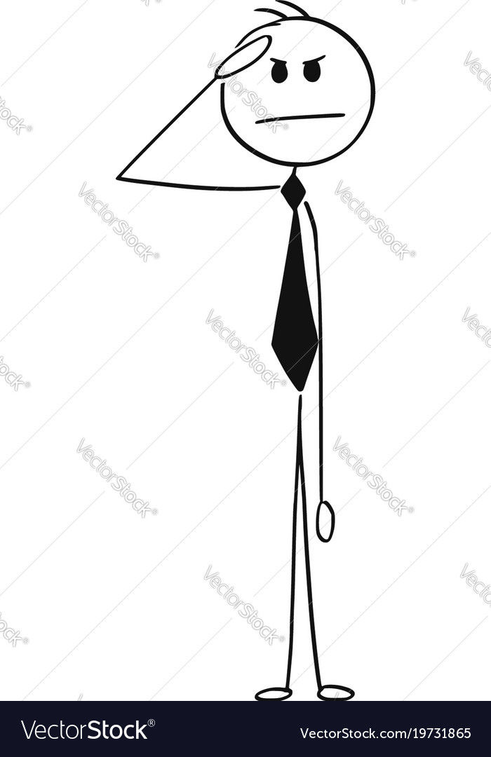 Conceptual cartoon businessman saluting Royalty Free Vector Conceptual cartoon businessman saluting Royalty Free Vector
