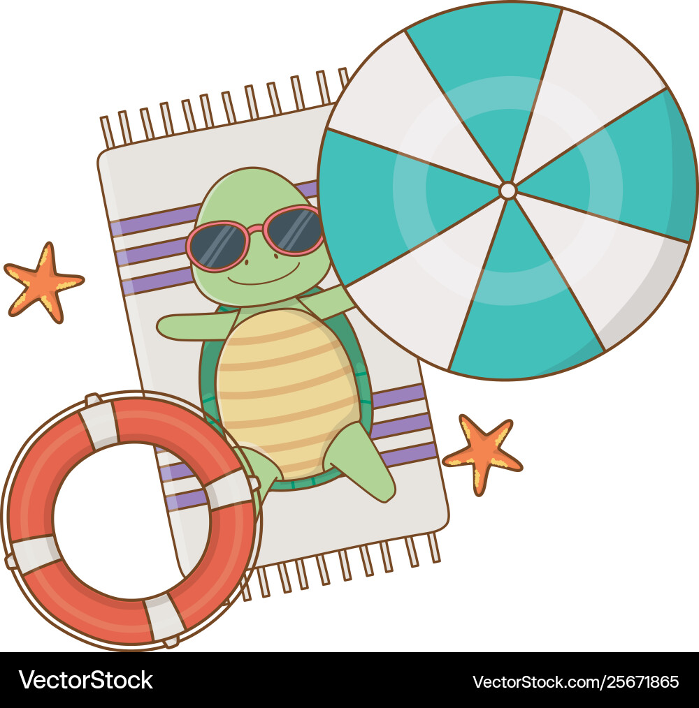 Cute animal enjoying summer vacations Royalty Free Vector