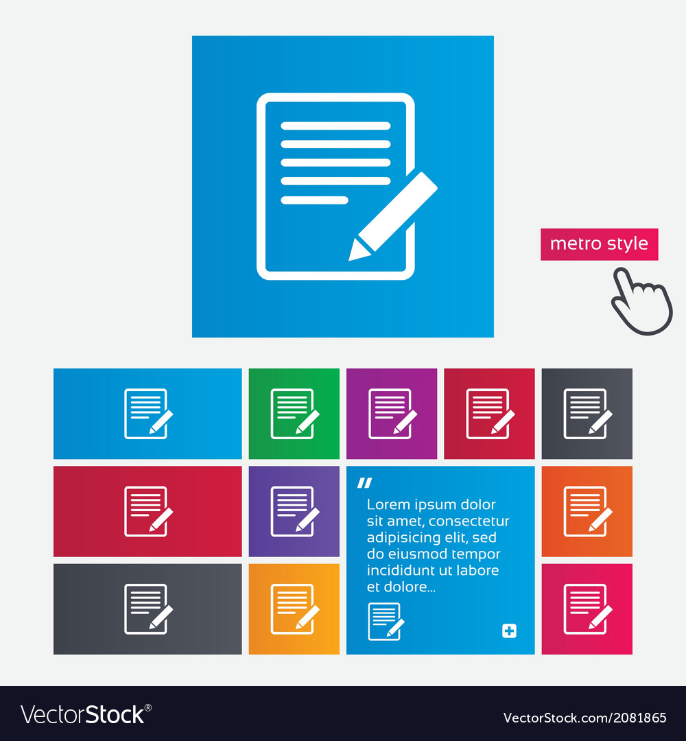 Edit document sign icon content button Royalty Free Vector