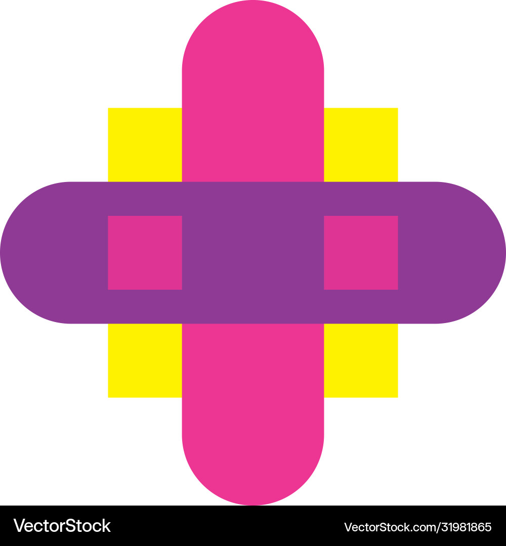 Geometric and abstract cross flat style icon Vector Image