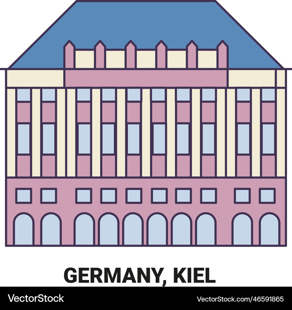 Germany kiel travel landmark Royalty Free Vector Image