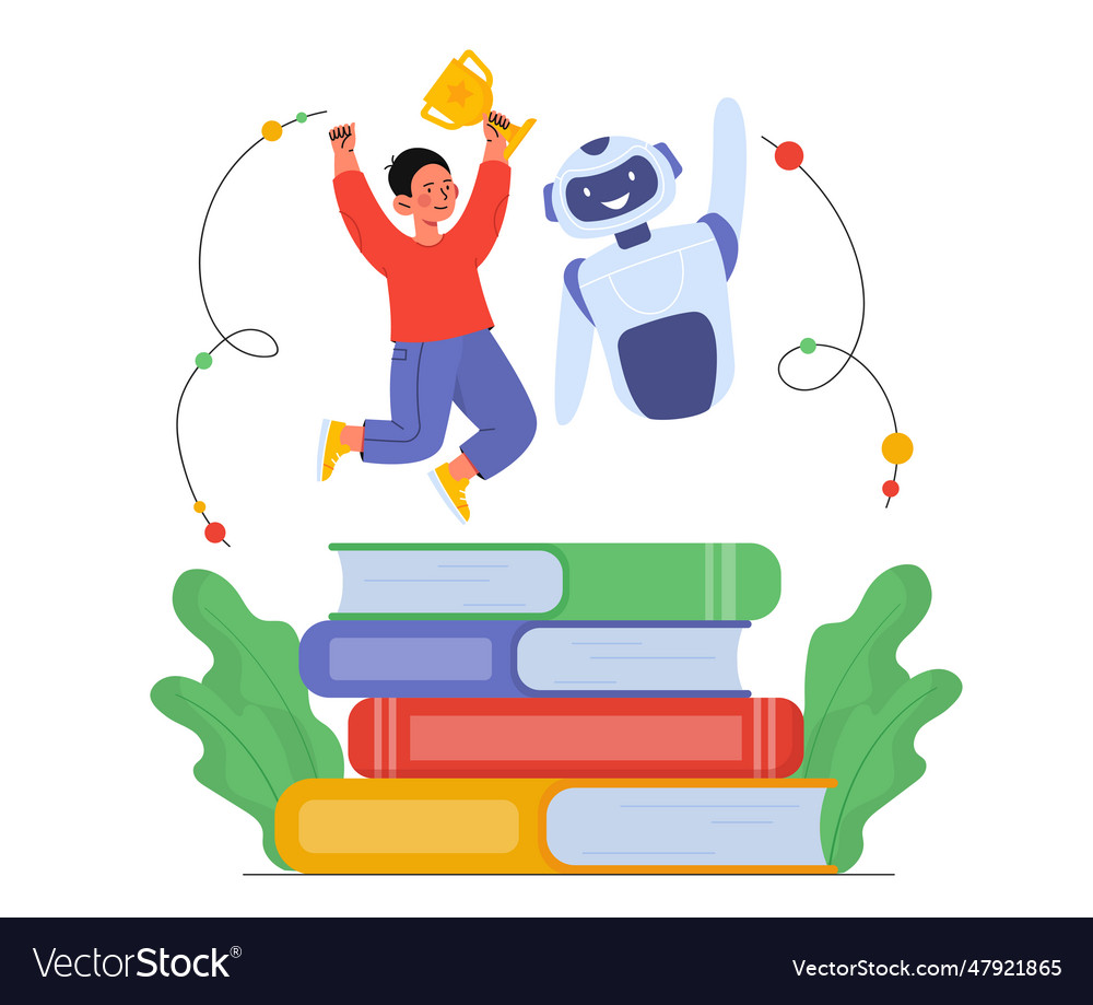 Kid with education process concept Royalty Free Vector Image