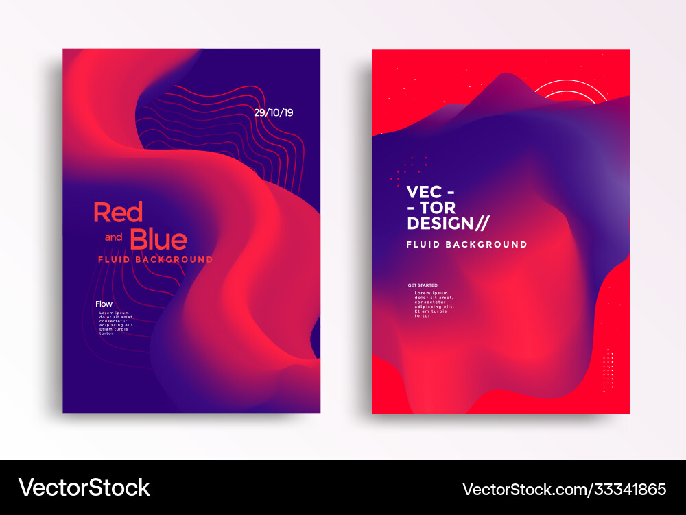 Liquid poster design template in duotone gradients