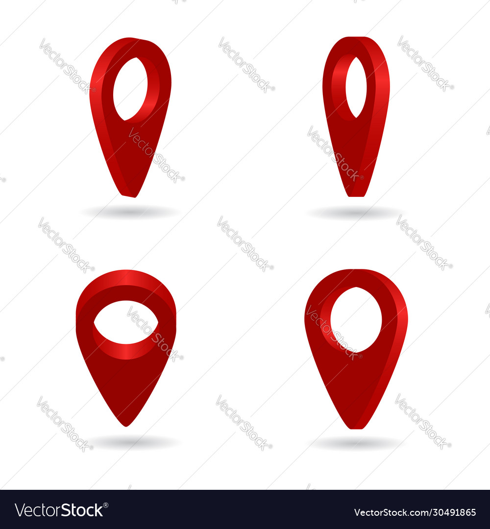 Map pointer 3d pin set location symbols Royalty Free Vector