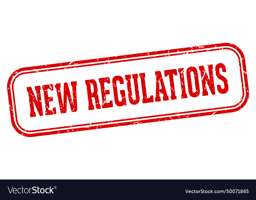 New regulations stamp rectangular Royalty Free Vector Image