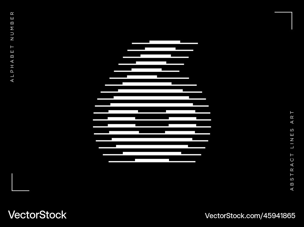 Number 6 logo lines abstract modern art Royalty Free Vector