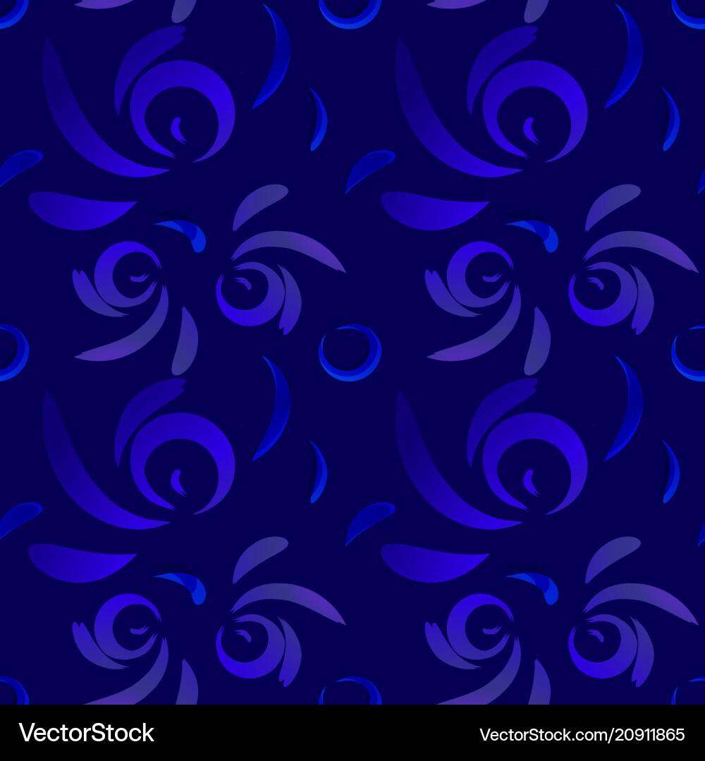 Pattern from violet doodles and curls in floral Vector Image